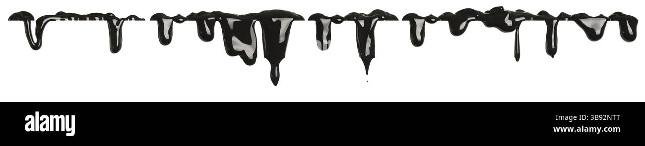 Abstract paint leak liquid black Cut Out Stock Images & Pictures - Alamy