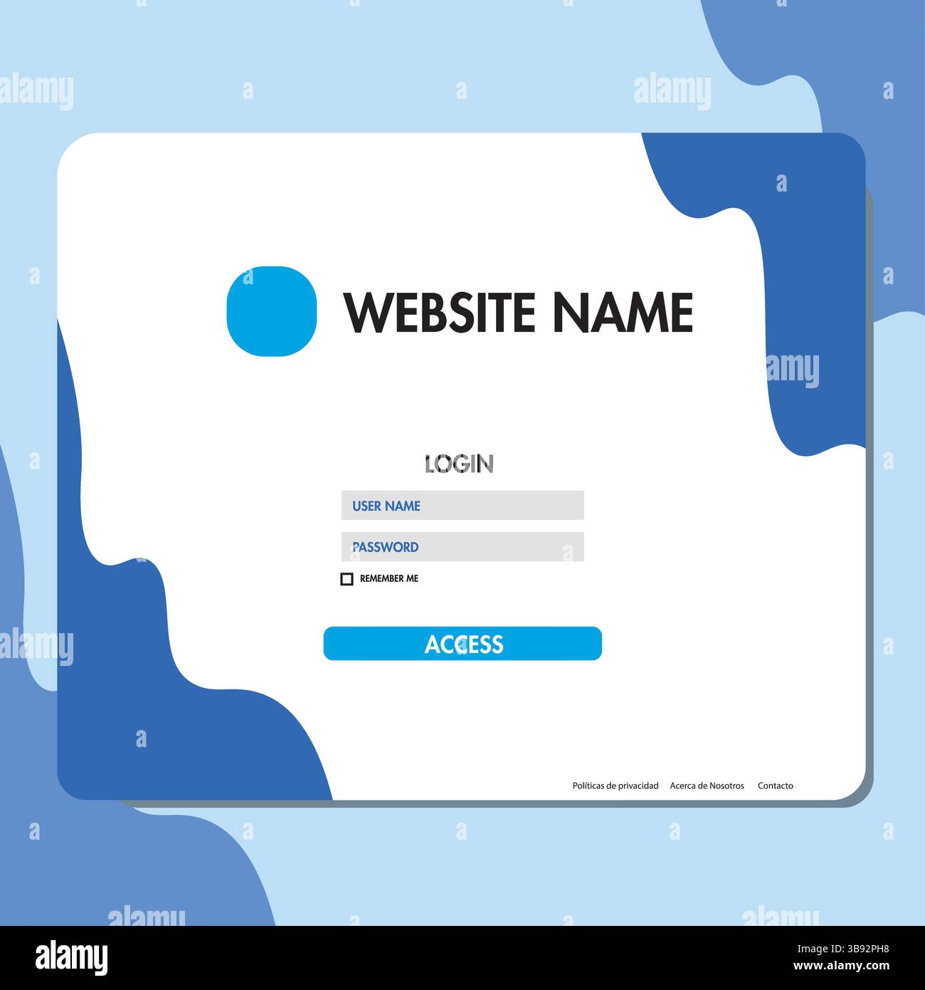Website login screen. Vector illustration Stock Vector Image & Art - Alamy