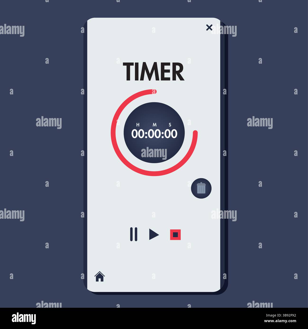 Dark theme timer UI. Vector illustration Stock Vector Image & Art - Alamy