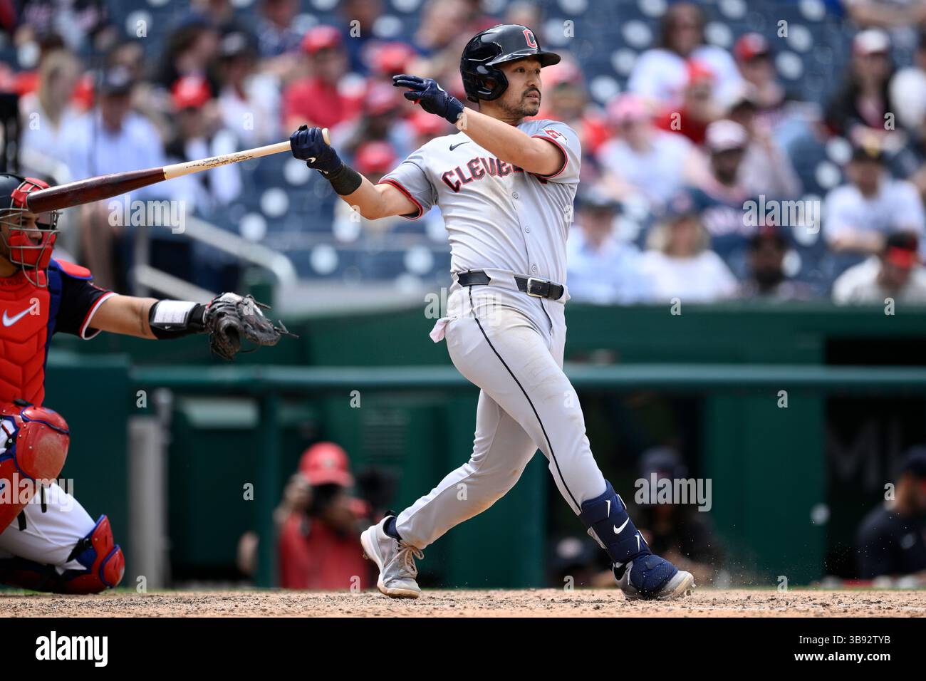 Cleveland Guardians' Steven Kwan in action during a baseball game ...