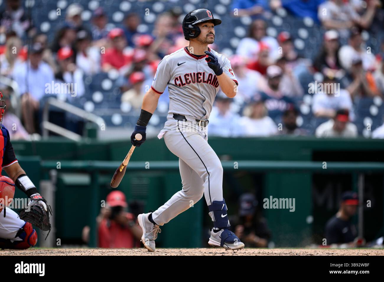 Cleveland Guardians' Steven Kwan in action during a baseball game ...