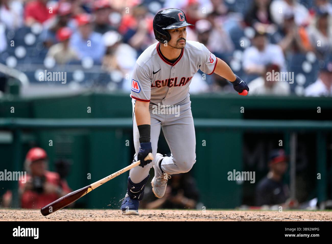 Cleveland Guardians' Steven Kwan in action during a baseball game ...