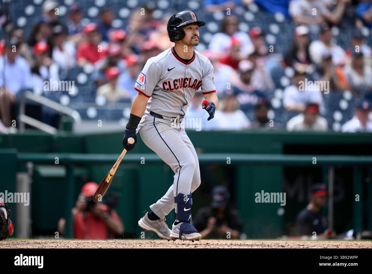 Cleveland Guardians' Steven Kwan in action during a baseball game ...