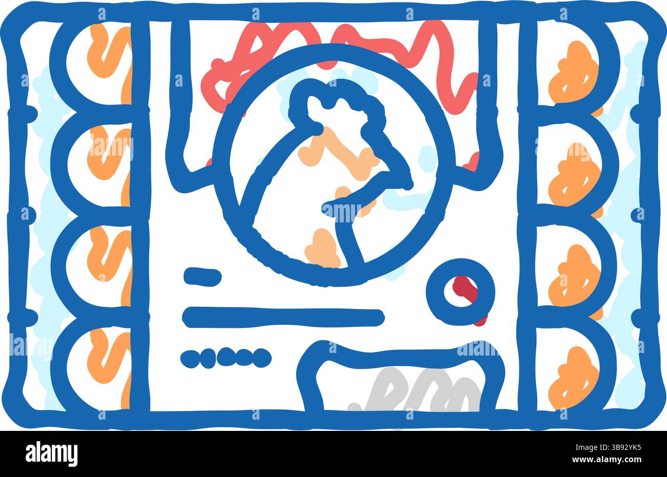 chicken sausage meat icon doodle illustration Stock Vector Image & Art ...