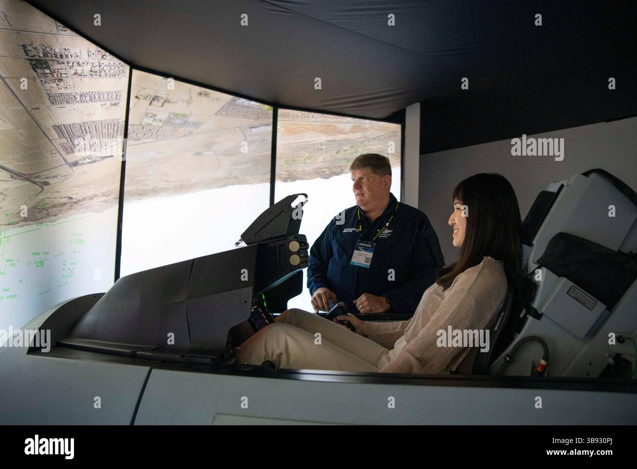 September 16, 2023, Taipei, Taiwan: A woman tries out a flight ...