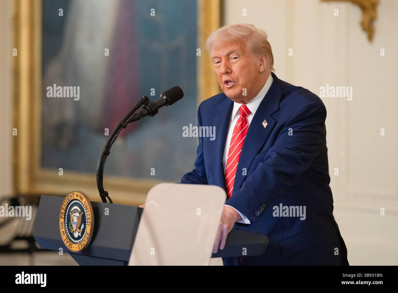 Washington, USA. 8th May, 2025. U.S. President Donald Trump speaks ...