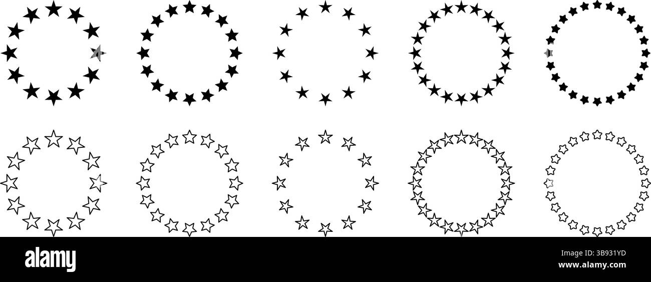 set of stars in a circle isolated. Vector illustration Stock Vector ...