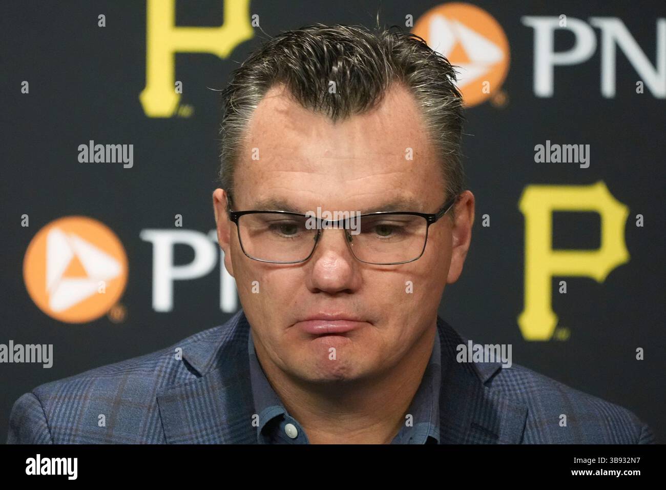 Pittsburgh Pirates general manager Ben Cherrington meets with reporters ...