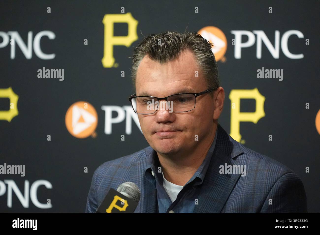 Pittsburgh Pirates general manager Ben Cherrington meets with reporters ...