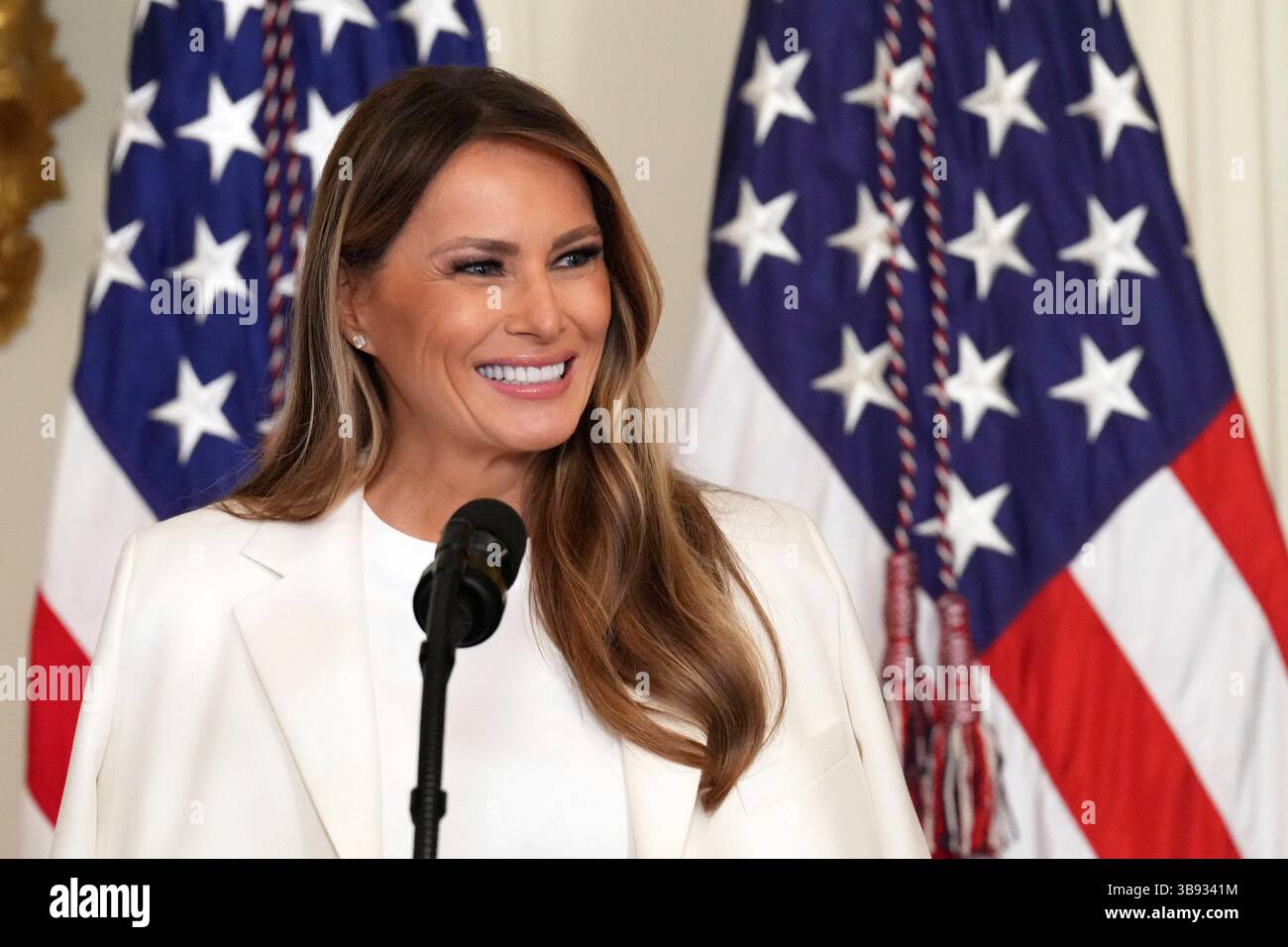 First lady Melania Trump speaks during an event unveiling a U.S. Postal Service Stamp honoring ...