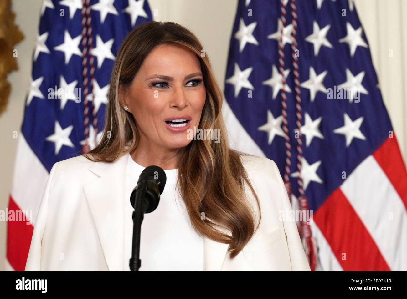 First lady Melania Trump speaks during an event unveiling a U.S. Postal Service Stamp honoring ...
