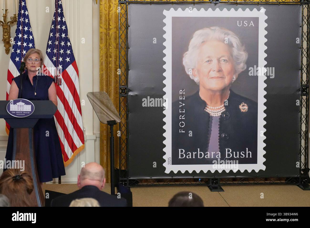 Dorothy Bush Koch speaks during an event unveiling a U.S. Postal ...