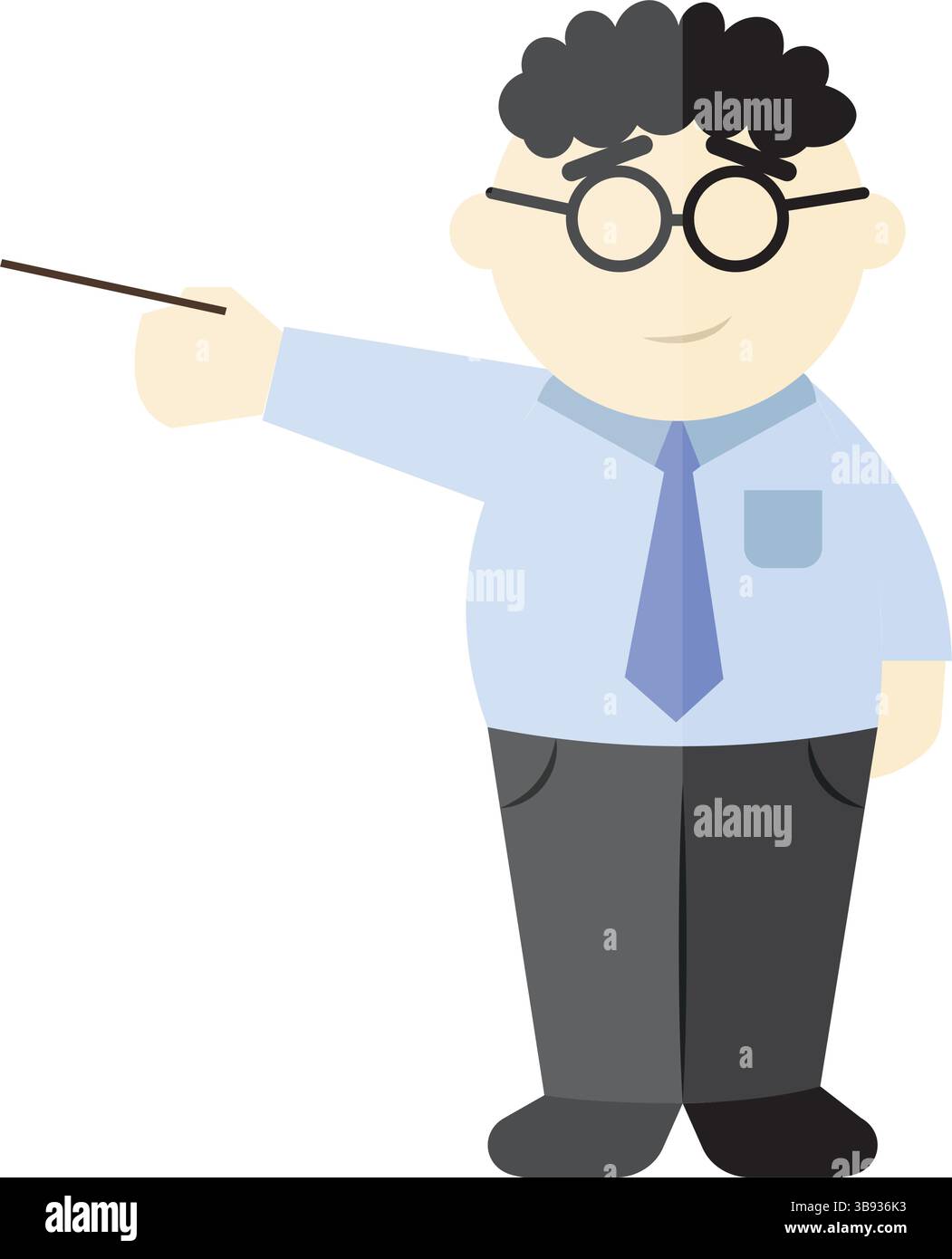 Isolated teacher white professions occupation cartoon illustration ...