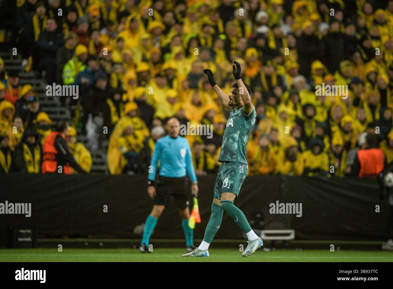 Tottenham's Dominic Solanke celebrates after scoring during the Europa ...