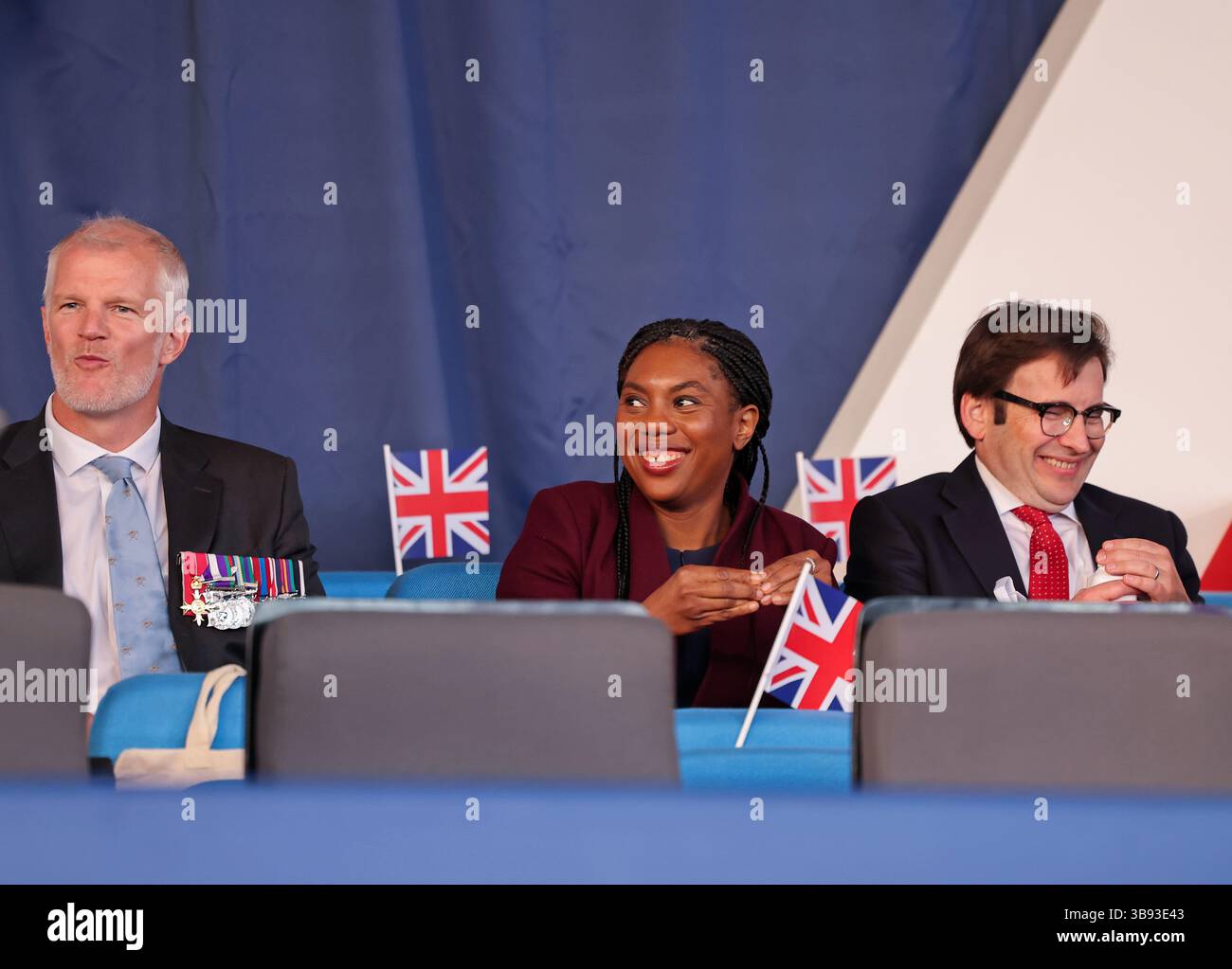 Conservative party leader Kemi Badenoch (centre) during the concert ...
