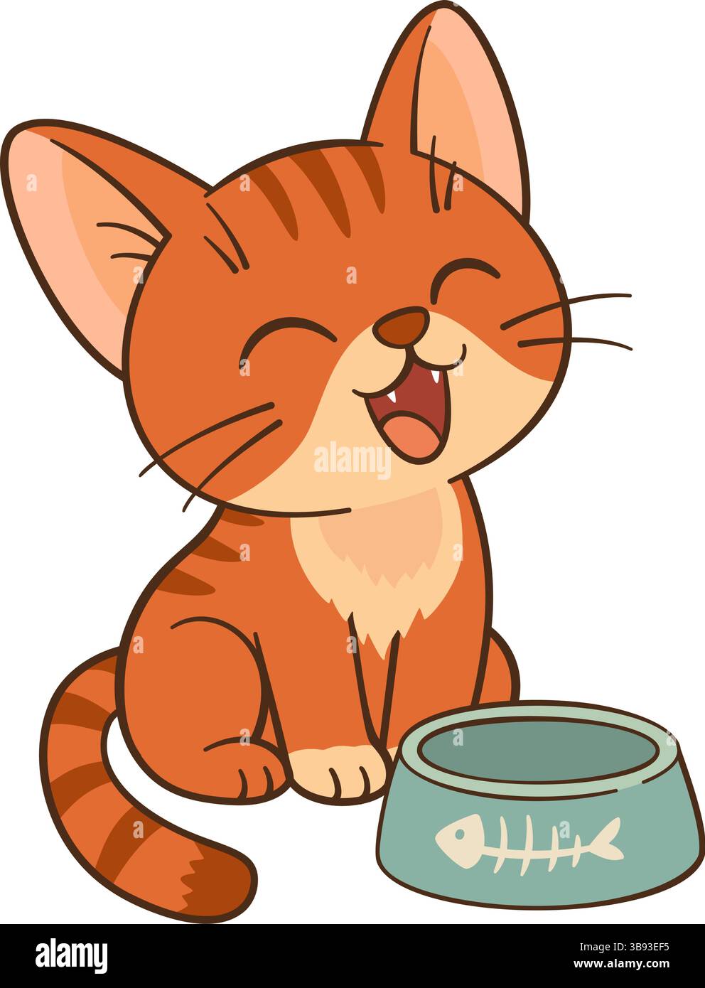 Cute kitten food bowl Stock Vector Images - Alamy