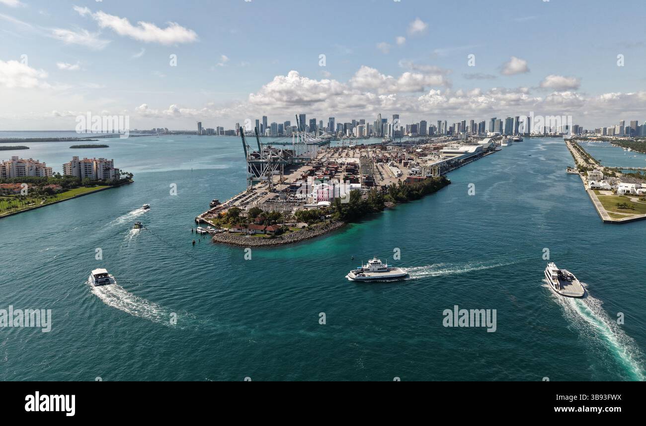 Miami, Florida - February 04, 2025: Freight container of cargo. Port of ...