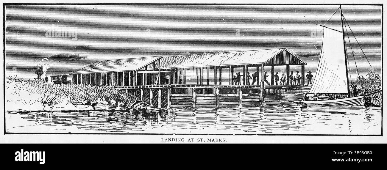 Landing at St. Marks, Florida in the 1880s. 19th century archival ...