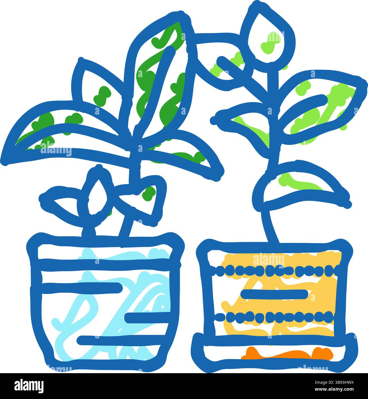indoor plants urban gardening icon doodle illustration Stock Vector ...
