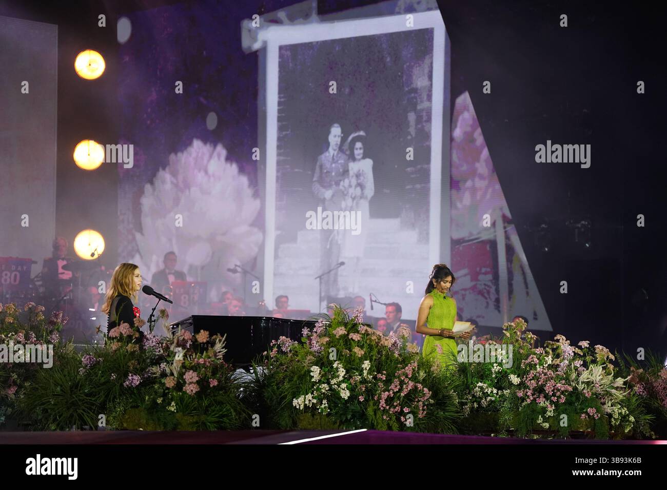 Freya Ridings performing during the concert celebrating the 80th ...