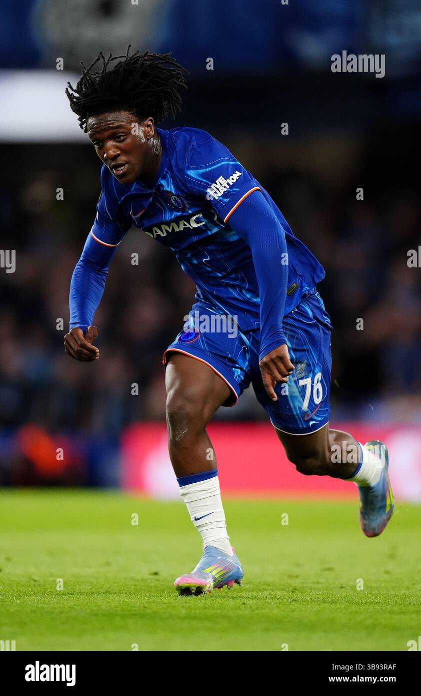 Chelsea's Shim Mheuka during the UEFA Conference League semi-final ...