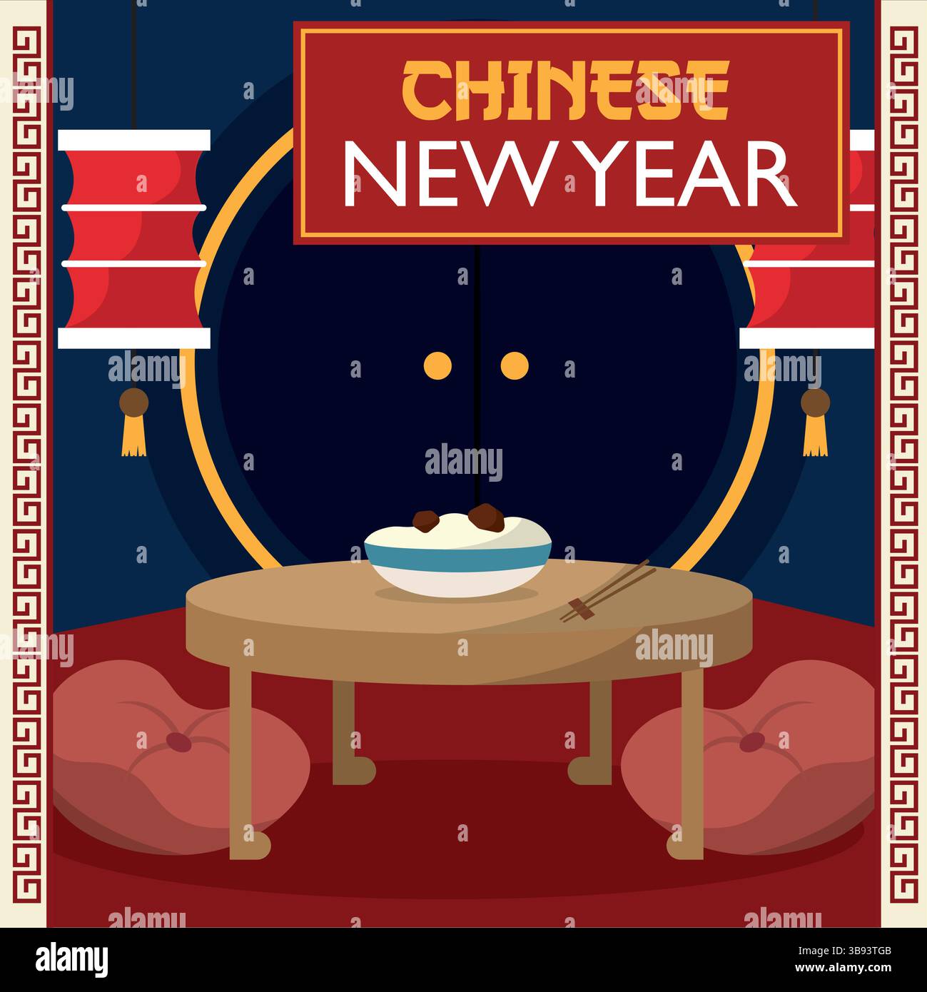 New year table decoration Stock Vector Images - Alamy