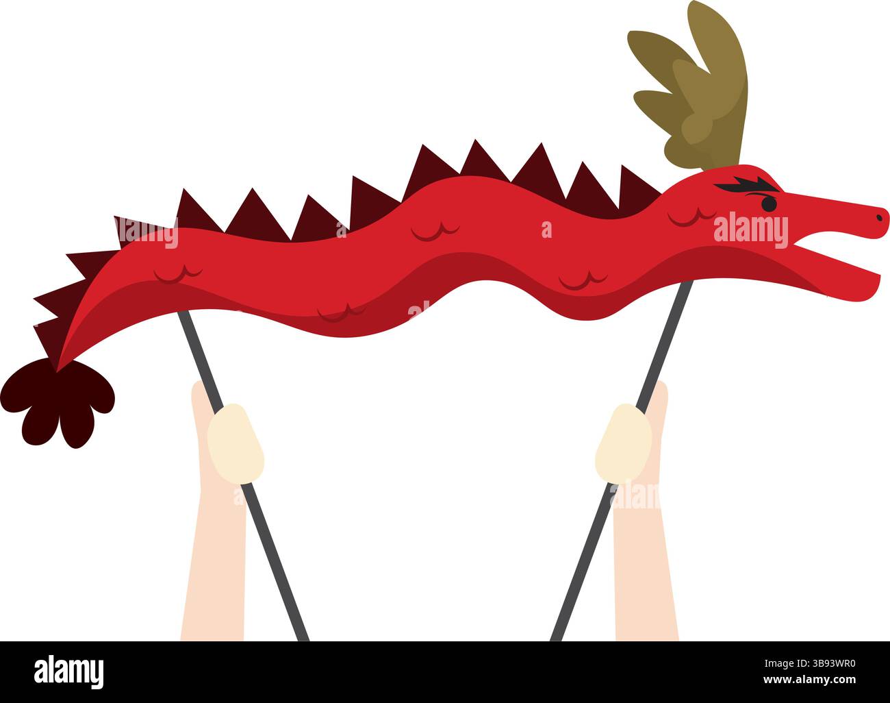 Chinese red dragon puppet. Vector illustration Stock Vector Image & Art ...