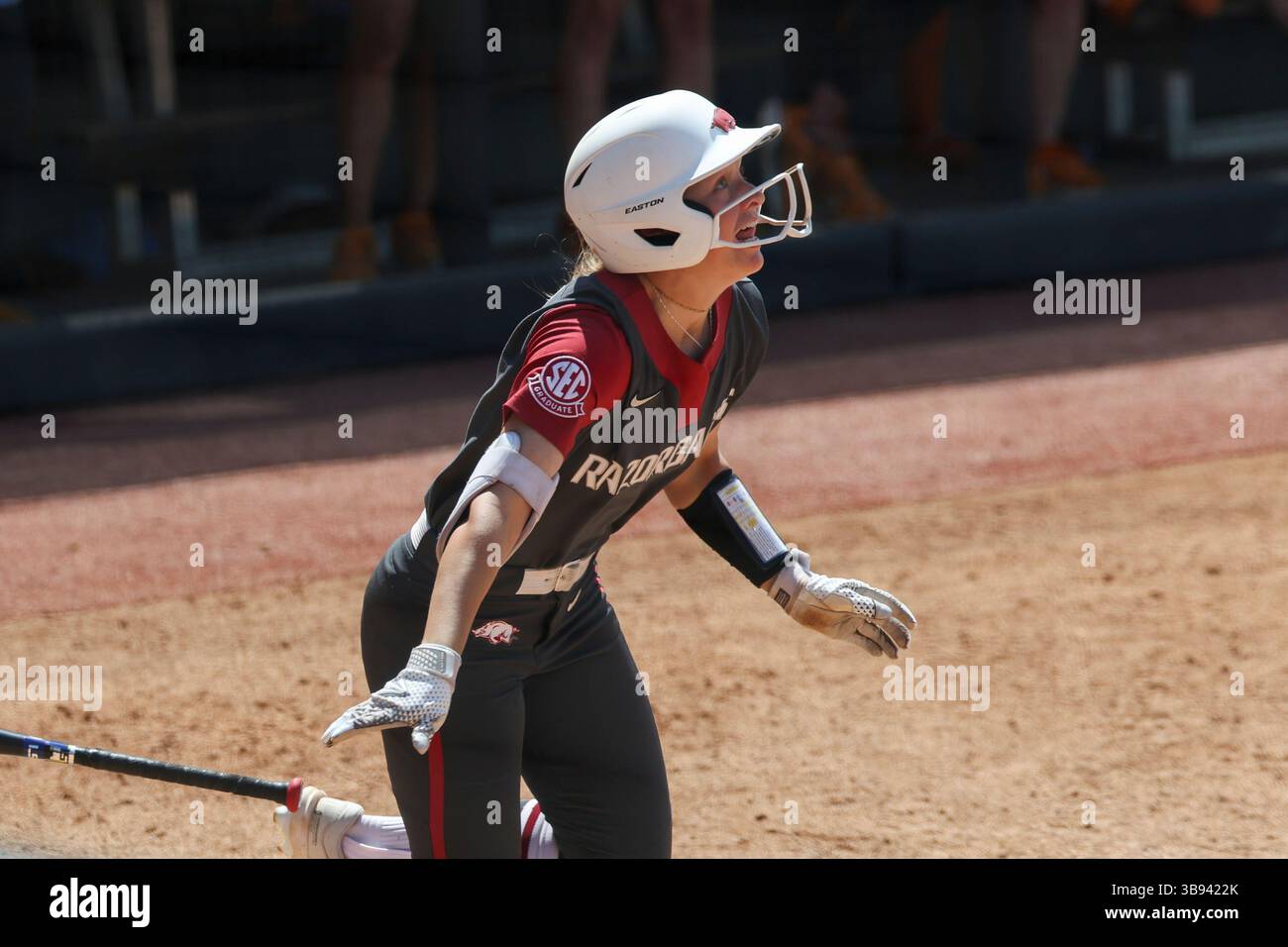 ATHENS, GA - MAY 08: Arkansas utility Raigan Kramer (1) watches her ...