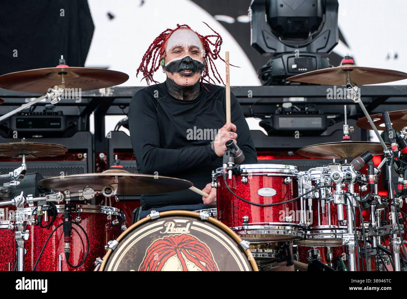 Morgan Rose of Sevendust performs during Sonic Temple Art and Music ...