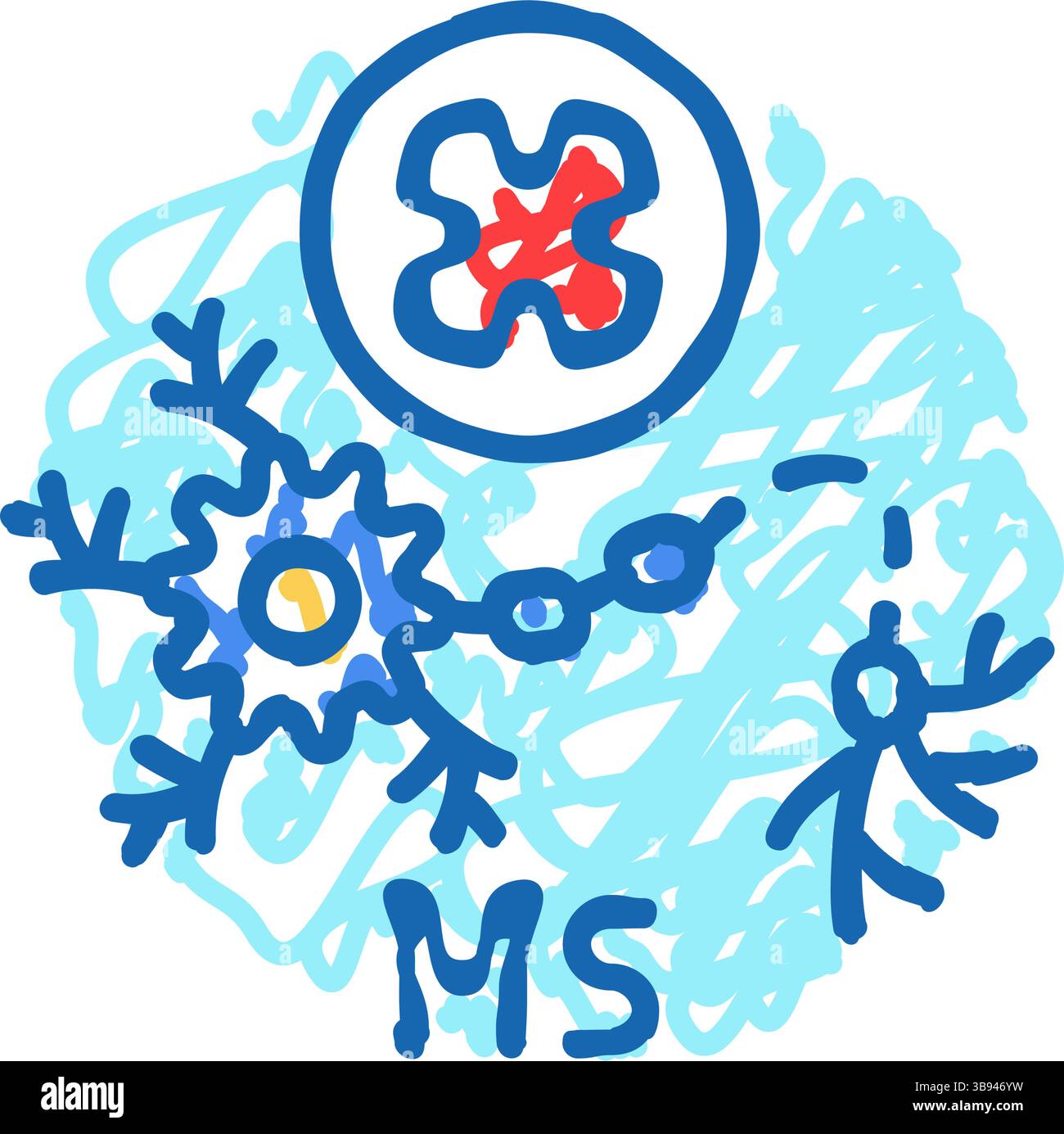 multiple sclerosis disease icon doodle illustration Stock Vector Image ...