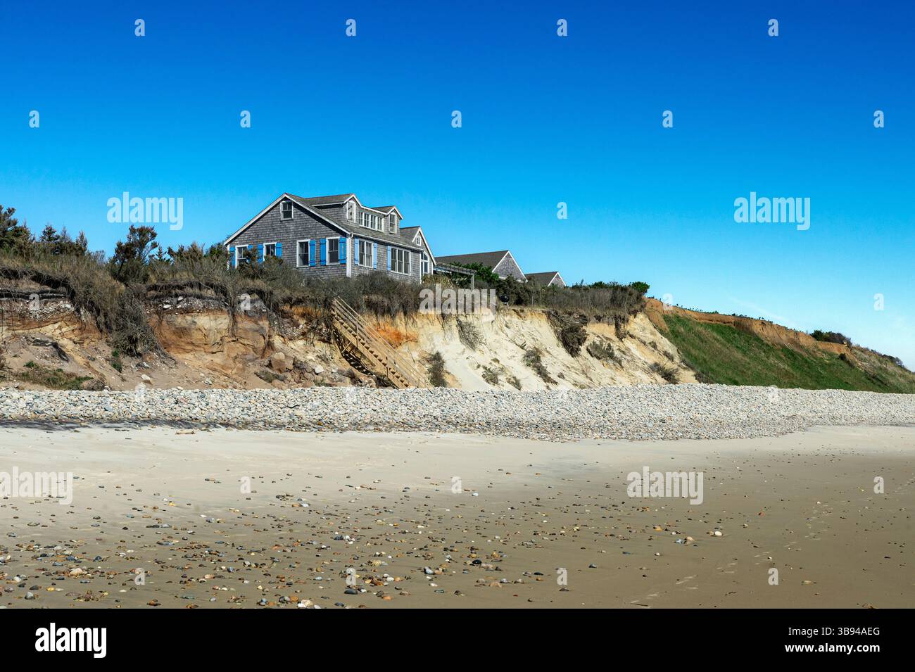 Severe beachfront cliff erosion along Squibnocket Beach, Chilmark ...