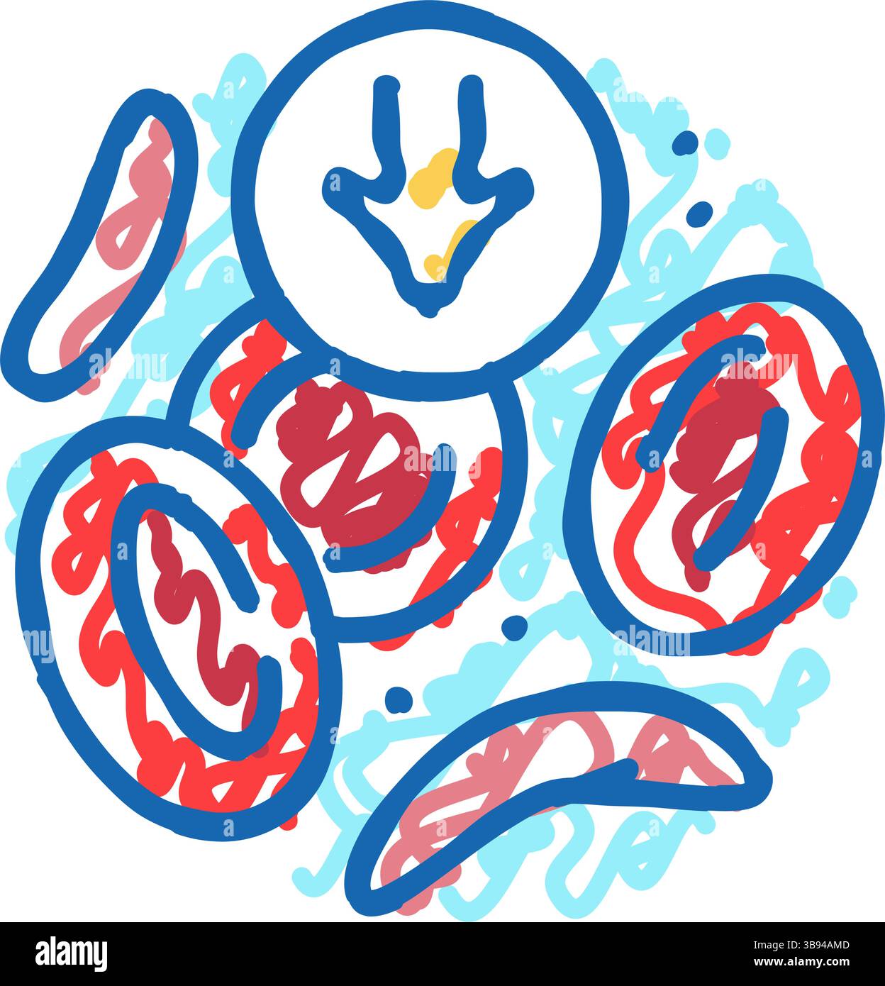 sickle cell anemia disease icon doodle illustration Stock Vector Image ...