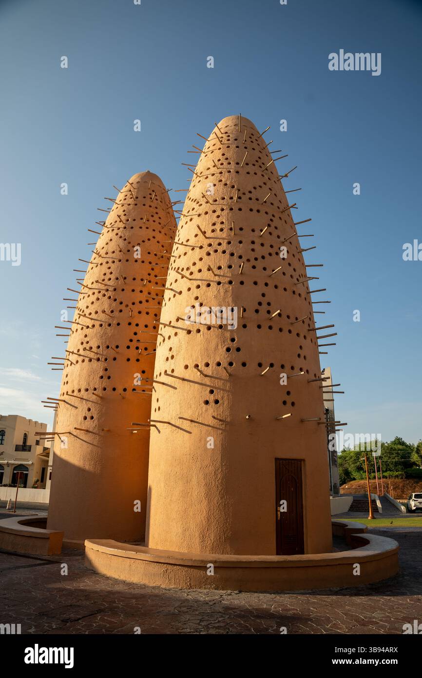 The traditional pigeon towers in Katara Cultural Village, Doha, Qatar ...
