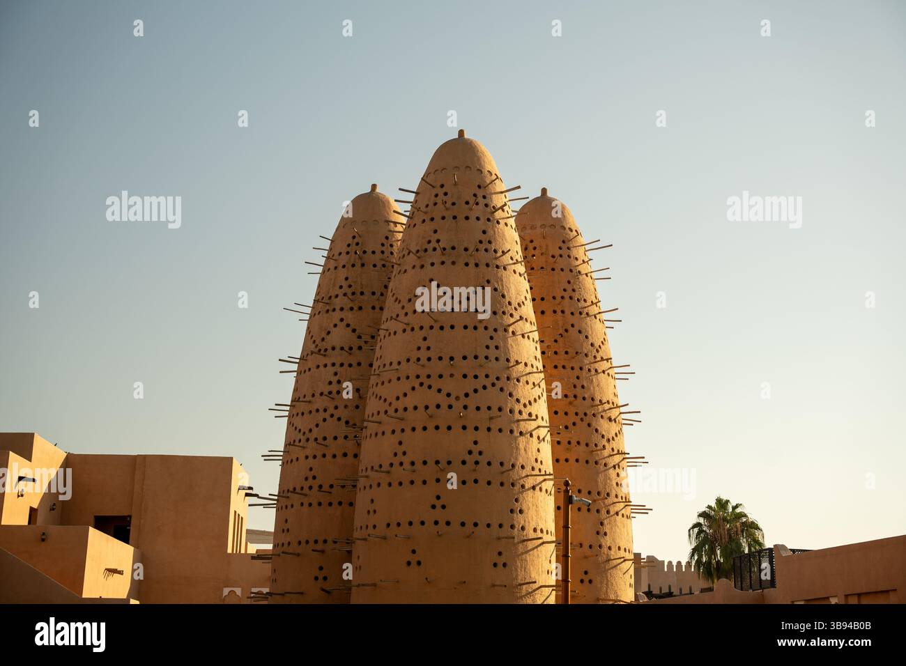 The traditional pigeon towers in Katara Cultural Village, Doha, Qatar ...