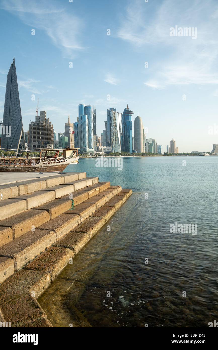 The Corniche Promenade in Doha, Qatar, offering stunning views of the ...