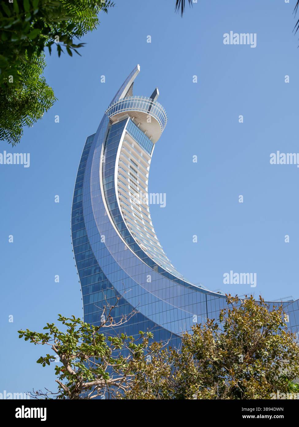 The iconic Katara Towers Hotel in Lusail, Qatar, featuring its ...