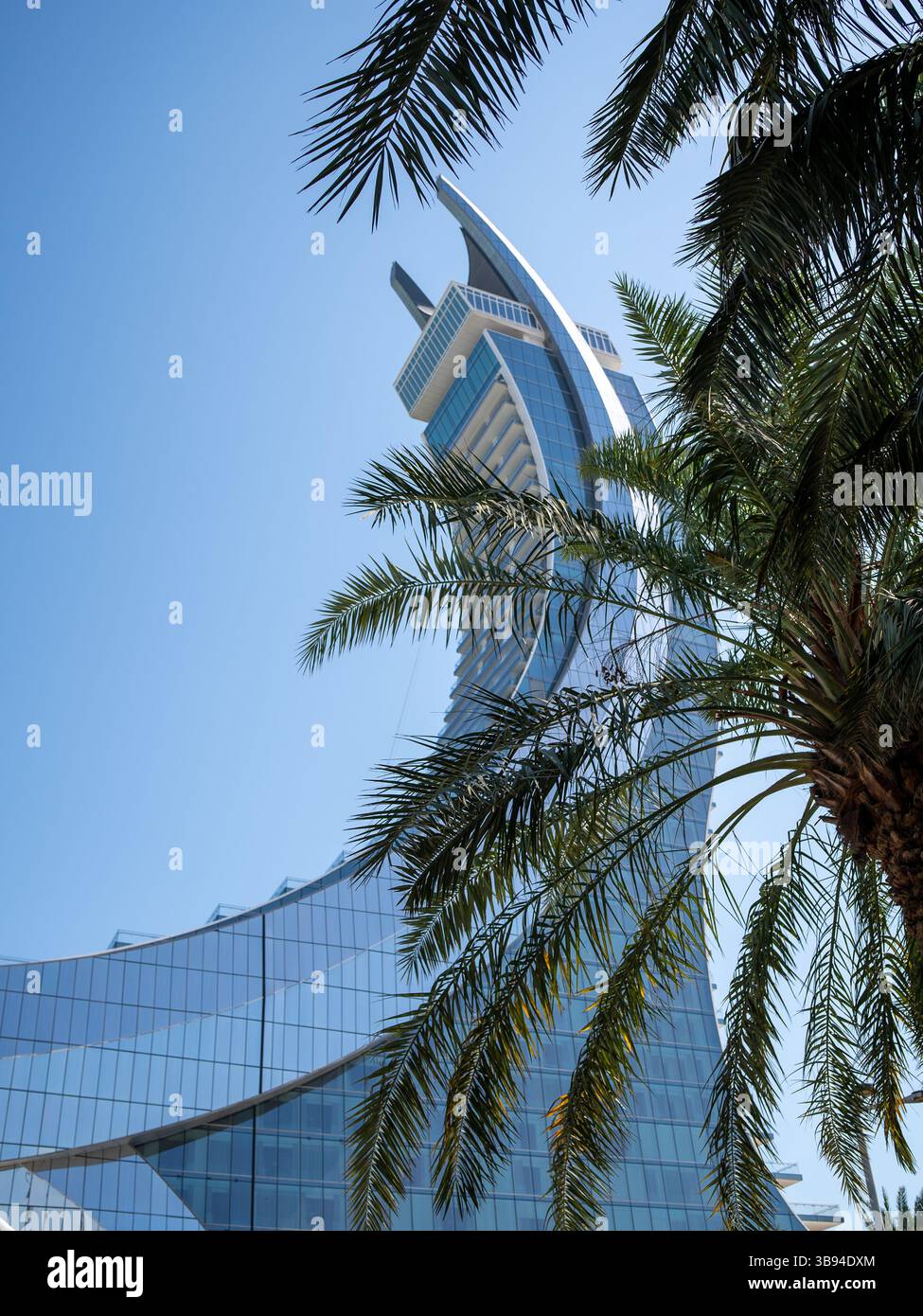 The iconic Katara Towers Hotel in Lusail, Qatar, featuring its ...