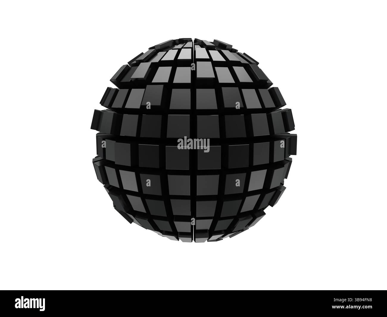 Black Cubes Sphere 3D Render Stock Photo - Alamy