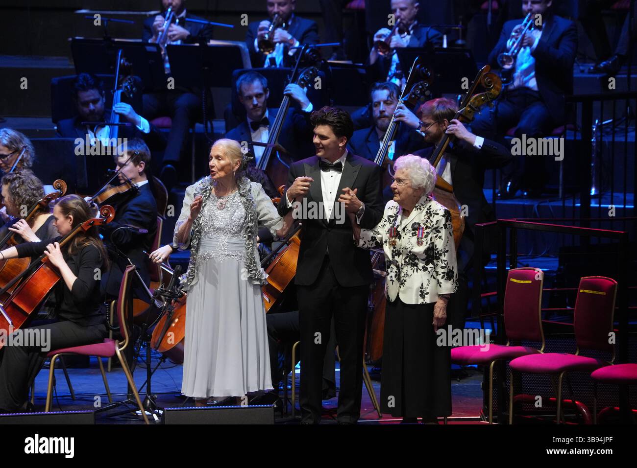 (left to right) WW2 evacuee Doreen Simson, Traitors winner and veteran ...