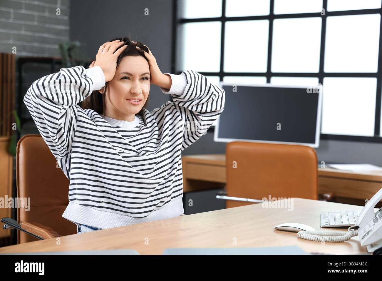 Sad worried woman having psychological hi-res stock photography and ...