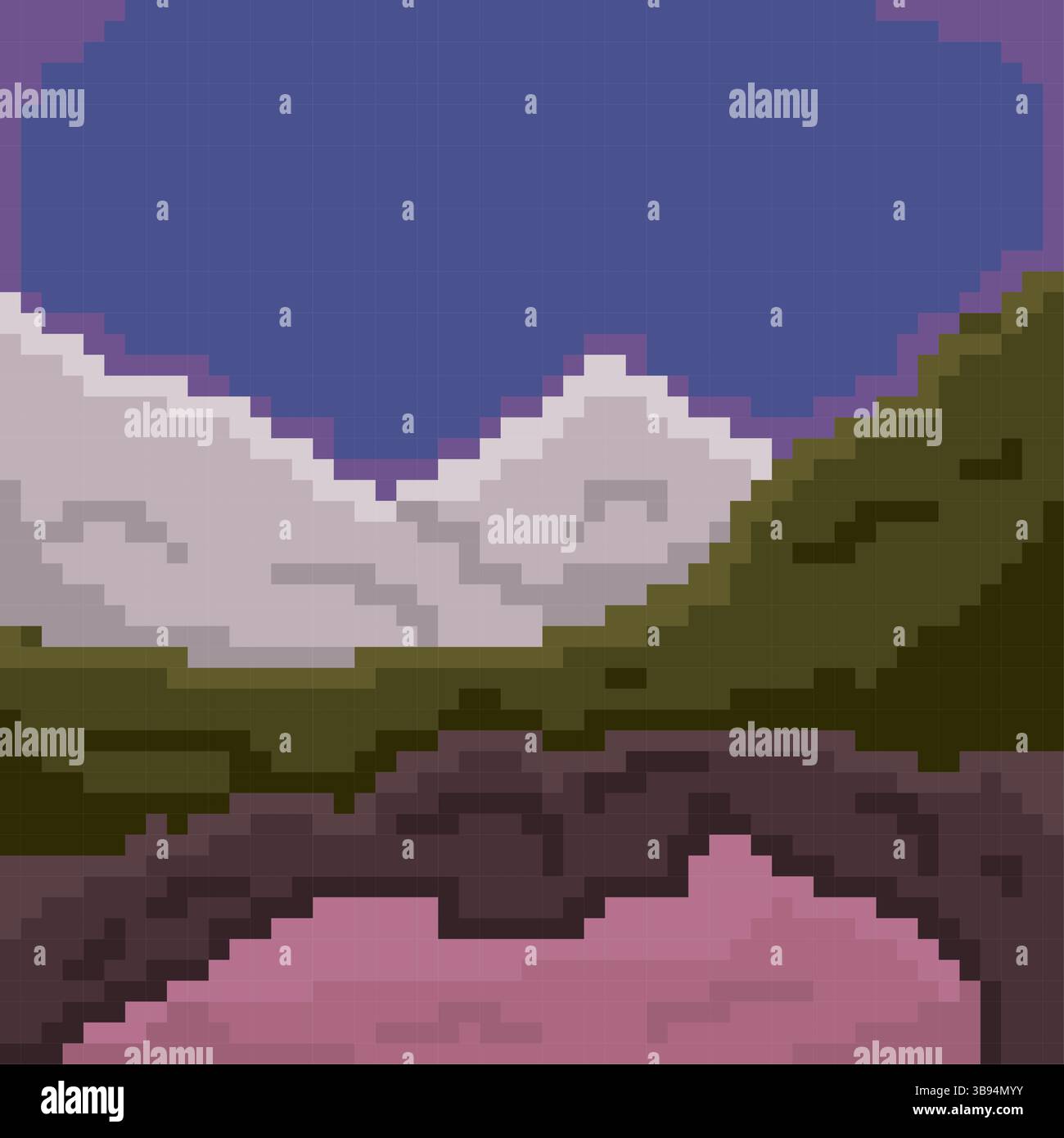Isolated alps landscape pixel art computer illustration Stock Vector ...