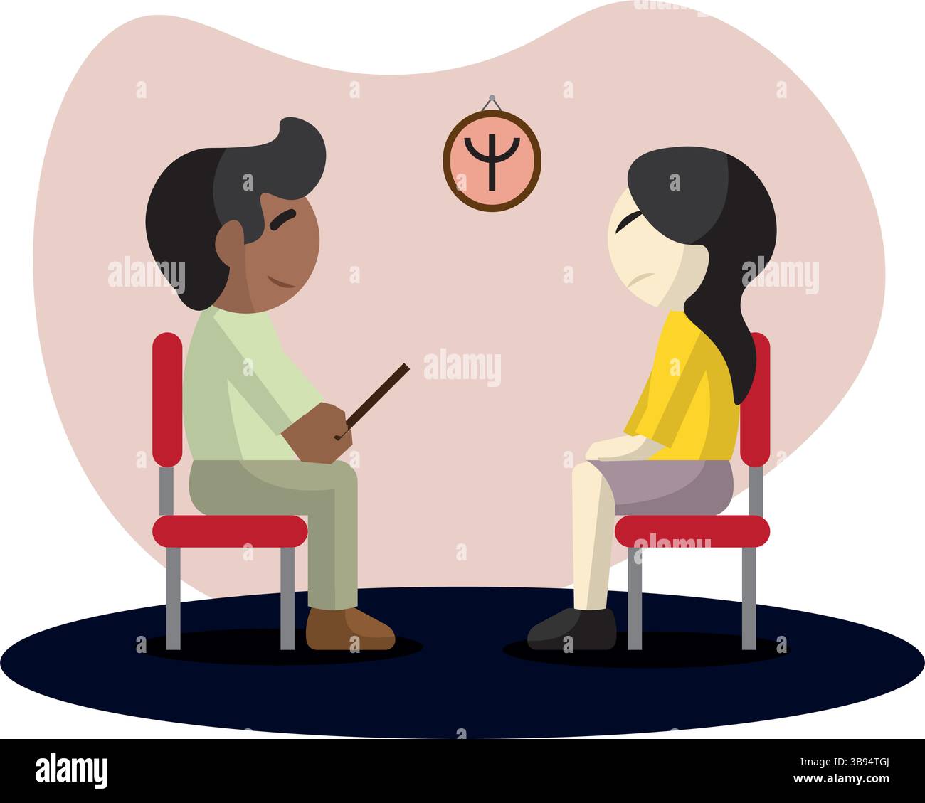 Isolated pschology white professions occupation cartoon illustration ...