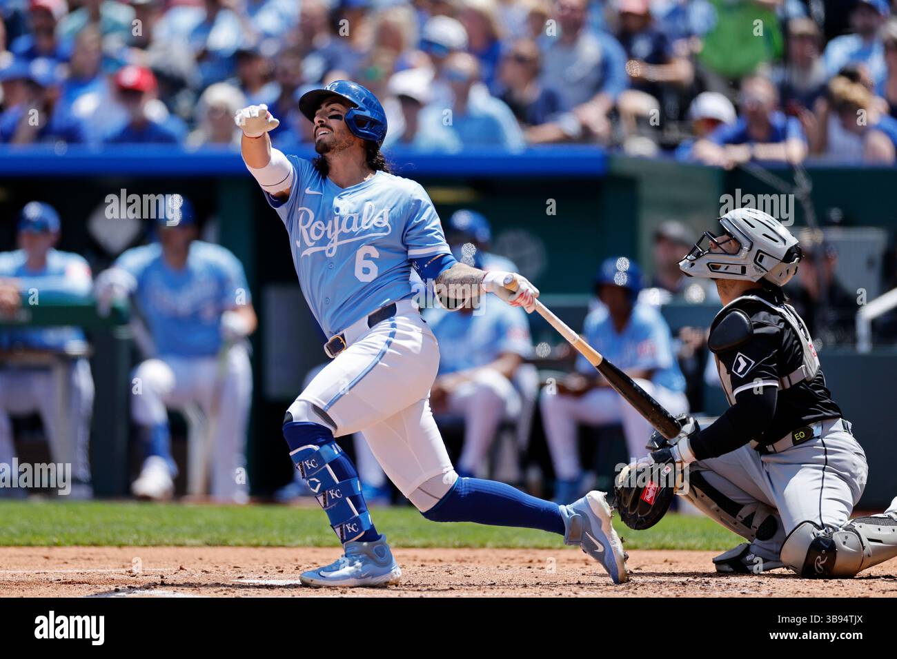 KANSAS CITY, MO - MAY 08: Kansas City Royals outfielder Jonathan India ...