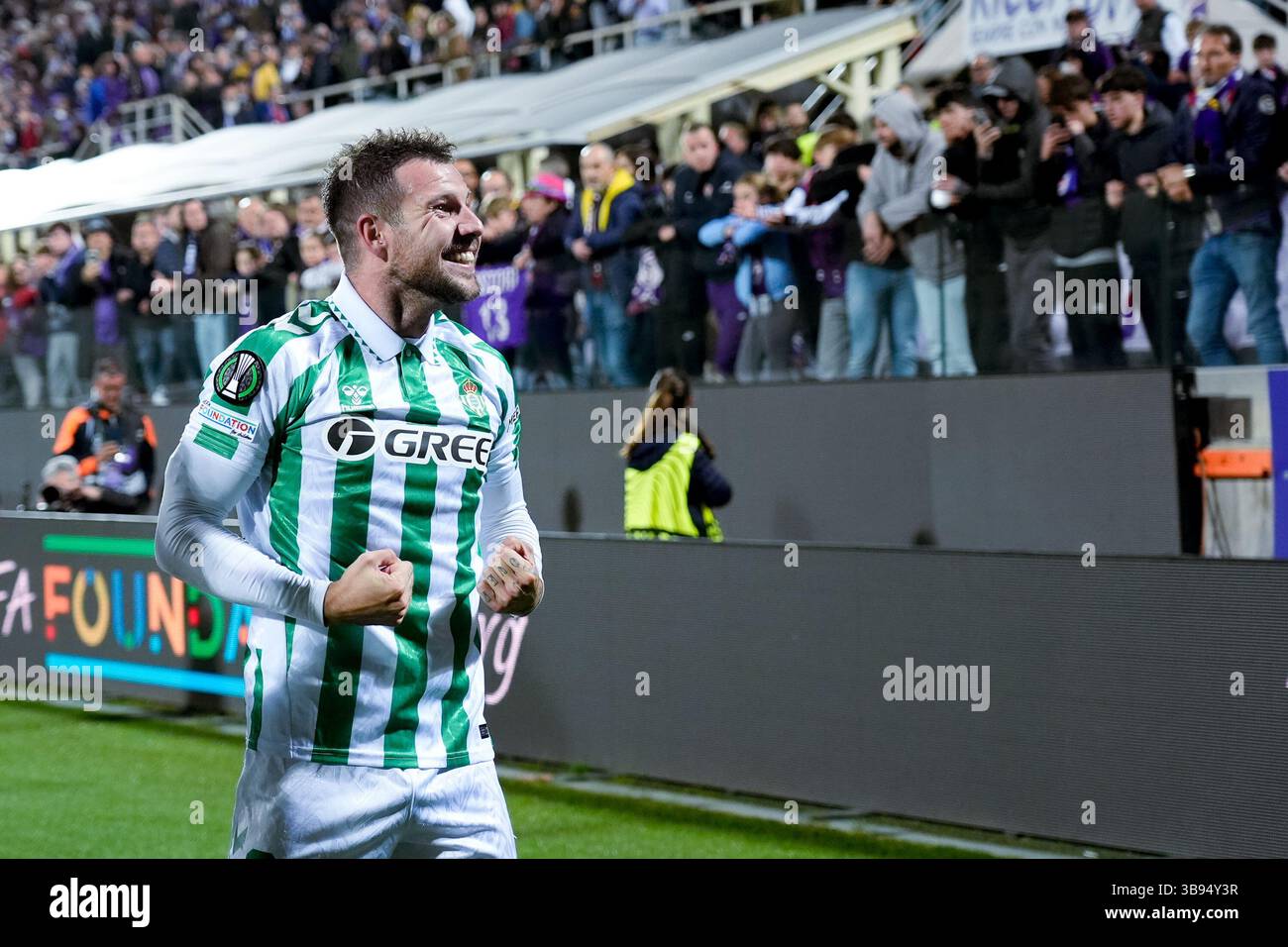 Aitor Ruibal of Real Betis Balompie celebrates reaching the final at ...