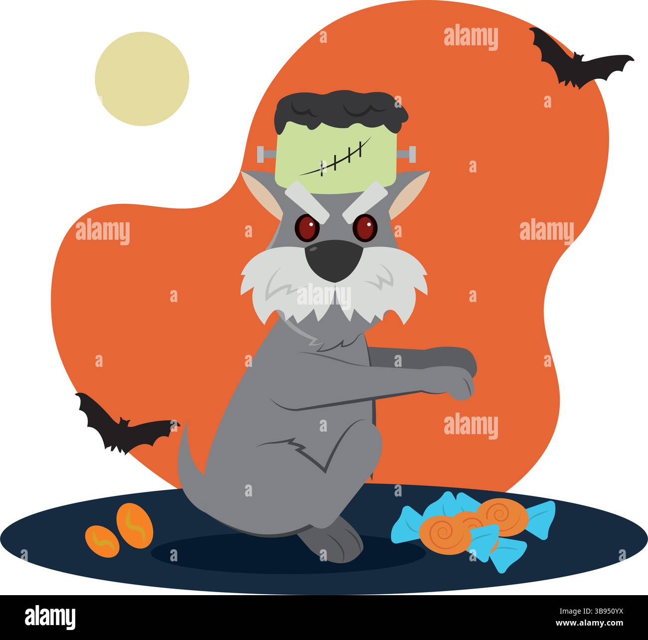 Dog as Frankenstein monster. Vector illustration Stock Vector Image ...