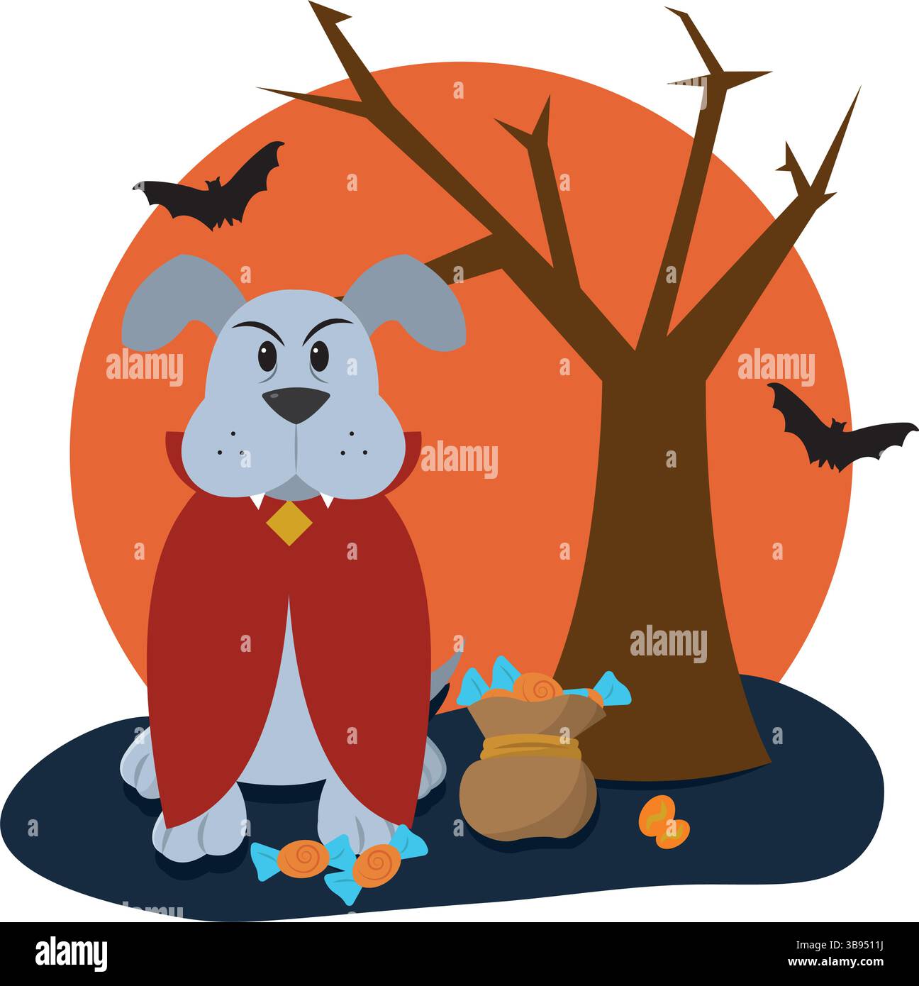 Dog in vampire costume. Vector illustration Stock Vector Image & Art ...