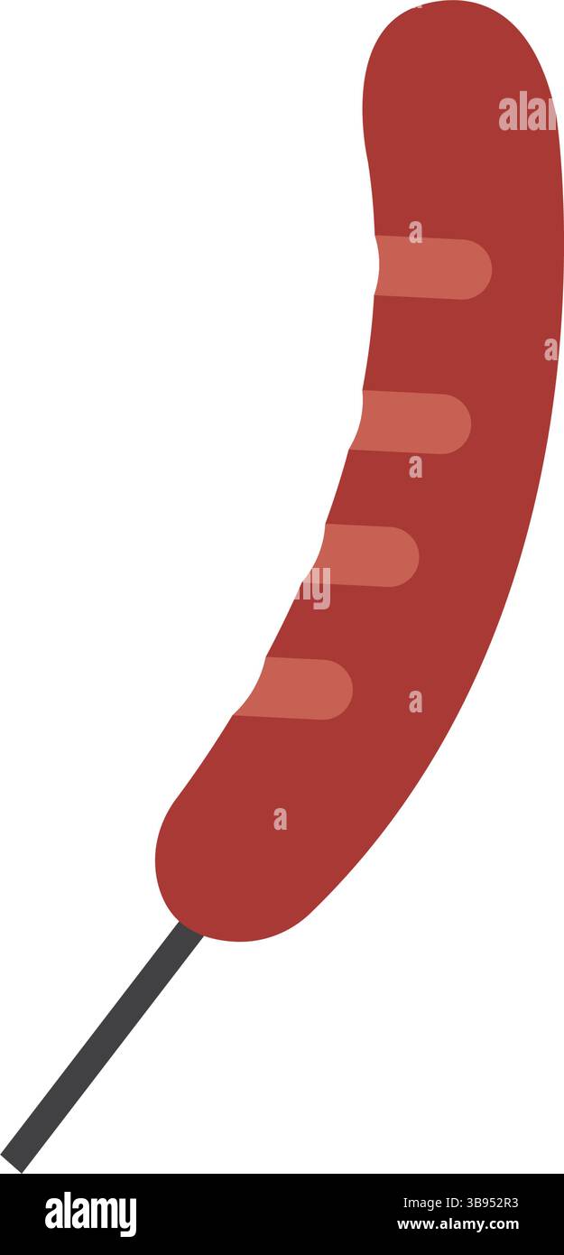 Grilled sausage on skewer. Vector illustration Stock Vector Image & Art ...