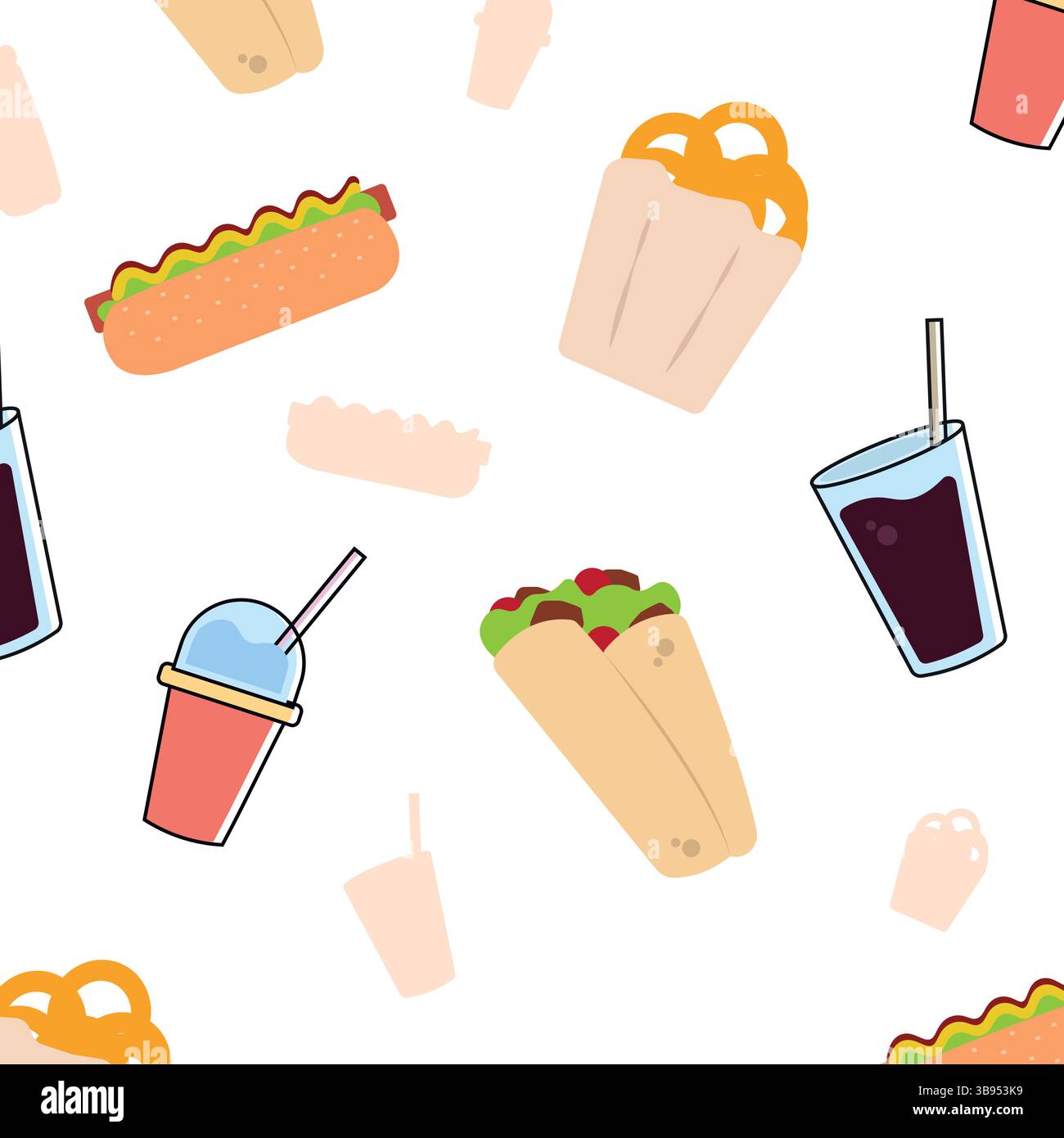 Wraps and drinks pack.Vector illustration Stock Vector Image & Art - Alamy