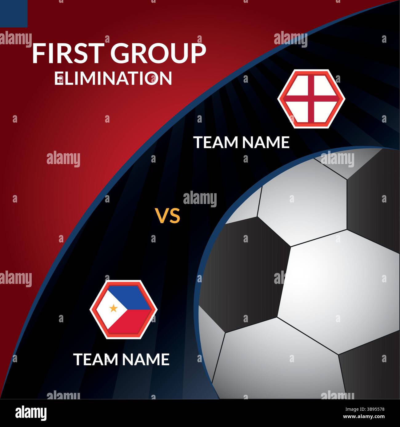 First group elimination match. Vector illustration Stock Vector Image ...