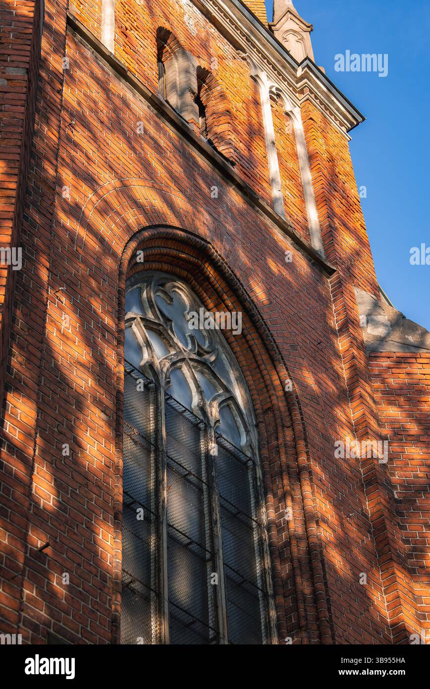 Gothic Style Arched Window on a Historic Brick Building in Riga Stock ...